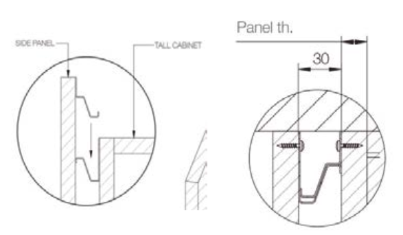 REAR BRACKETS FOR SIDE AND VERTICAL - HAFELE